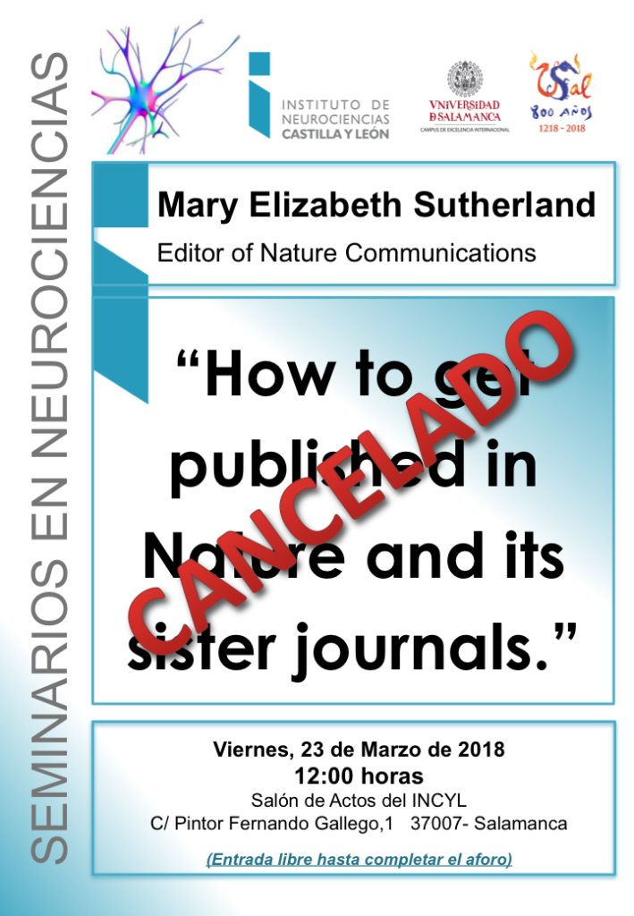 ¡CANCELADO! - Seminarios Neurociencias 2018: Mary Elizabeth Sutherland ...